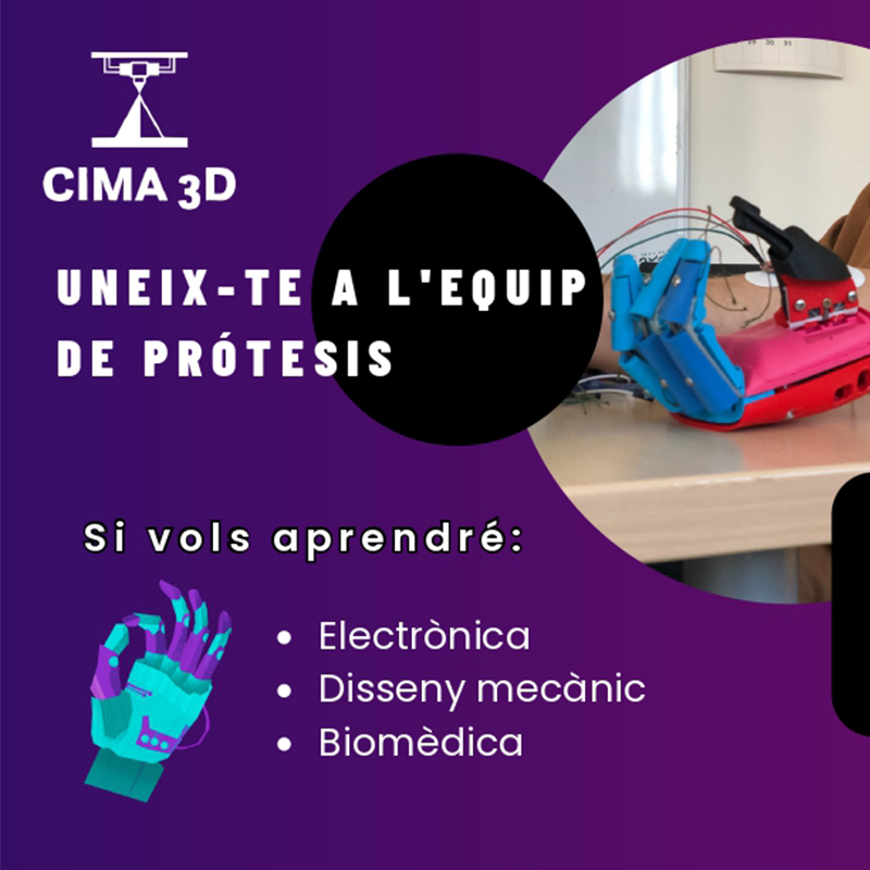 CIMA 3D obre la inscripció al projecte de pròtesi — Escola d'Enginyeria ...